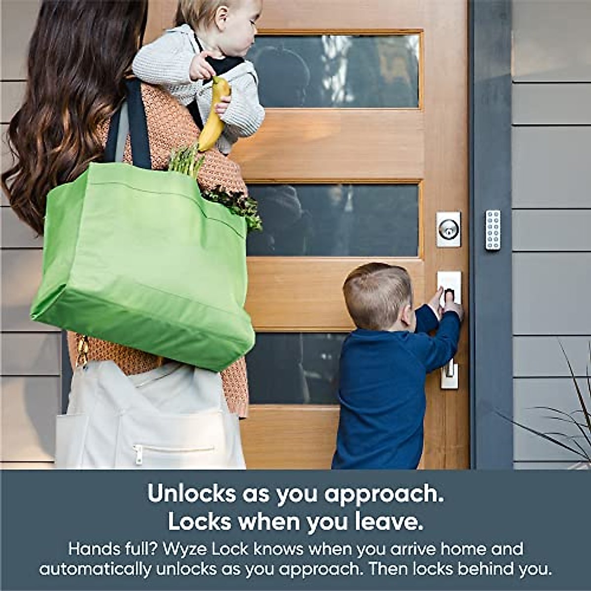 Wyze Lock WiFi & Bluetooth Enabled Smart Door Lock, Wireless & Keyless Entry, works with Amazon Alexa & Google Assistant, Fits on Most Deadbolts, Includes Wyze Gateway - A Certified for Humans Device