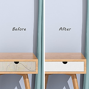 Lareko White Wallpaper Peel and Stick- Can Cover Dark Mark- Removable Contact Wall Paper,Self Adhesive Vinyl Waterproof for Apartment Wall Furniture Desk Door(118 inch x17.7inch)