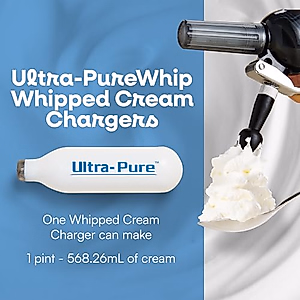 Ultra-Purewhip N2O Cream Chargers - 8g Premium Stainless Steel Whipped Cream Charger Cartridges for Major Whip Cream Makers - Pure & Flavor Neutral N2O Chargers with Long Shelf Life - 240 Pack