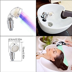 Socila Professional LED Shower Head: Auto Color Changing, High Pressure, and Water Filtration for Shampoo Bowl"