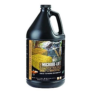 MICROBE-LIFT MLCBSEG4 Concentrated Barley Straw Extract Conditioner for Ponds and Outdoor Water Garden, Safe for Live Koi Fish, Plants, and Decorations, 1 Gallon