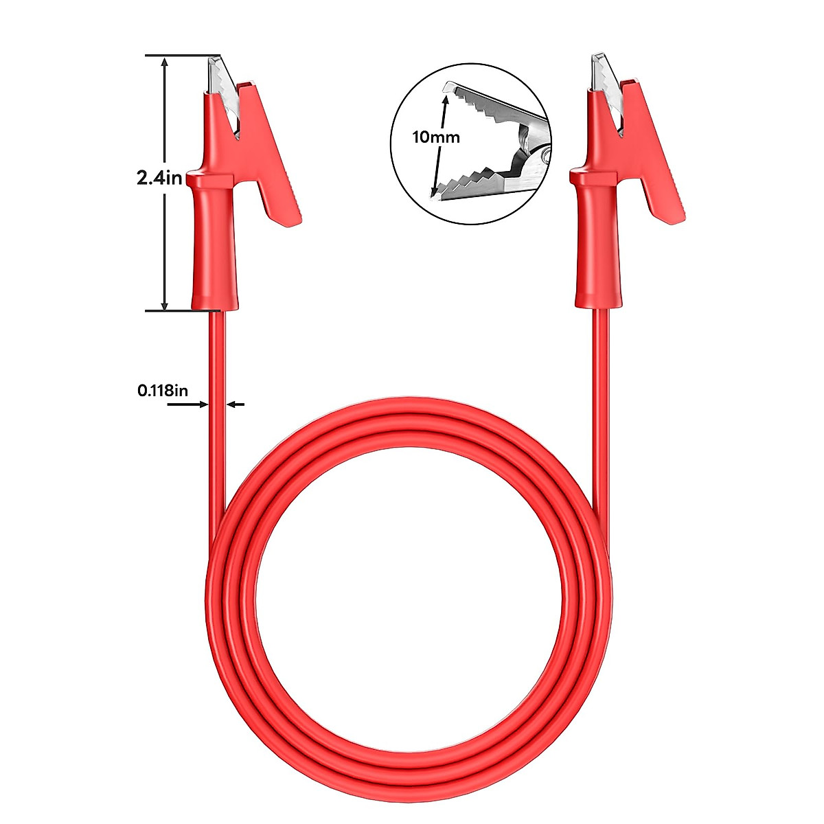 Goupchn 5PCS Alligator Clips Test Leads Dual Ended Crocodile Wire Cable with Insulators Clips Test Flexible Copper Cable for Electrical Testing 3.3ft/1m