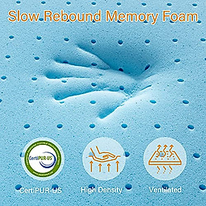 Maxzzz 4 Inch Mattress Topper Queen - Cooling Gel Memory Foam Mattress Topper Bamboo Bed Topper, Medium Firm Mattress Topper High-Density Foam Topper, CertiPUR-US Certified