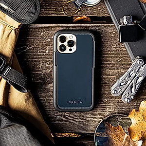 Pelican Voyager Series - iPhone 13 Case [Compatible with MagSafe] [Anti-Scratch] Magnetic Phone Case with Belt Clip Holster Kickstand [18FT MIL-Grade Drop Protection] Heavy Duty Rugged Cover - Black