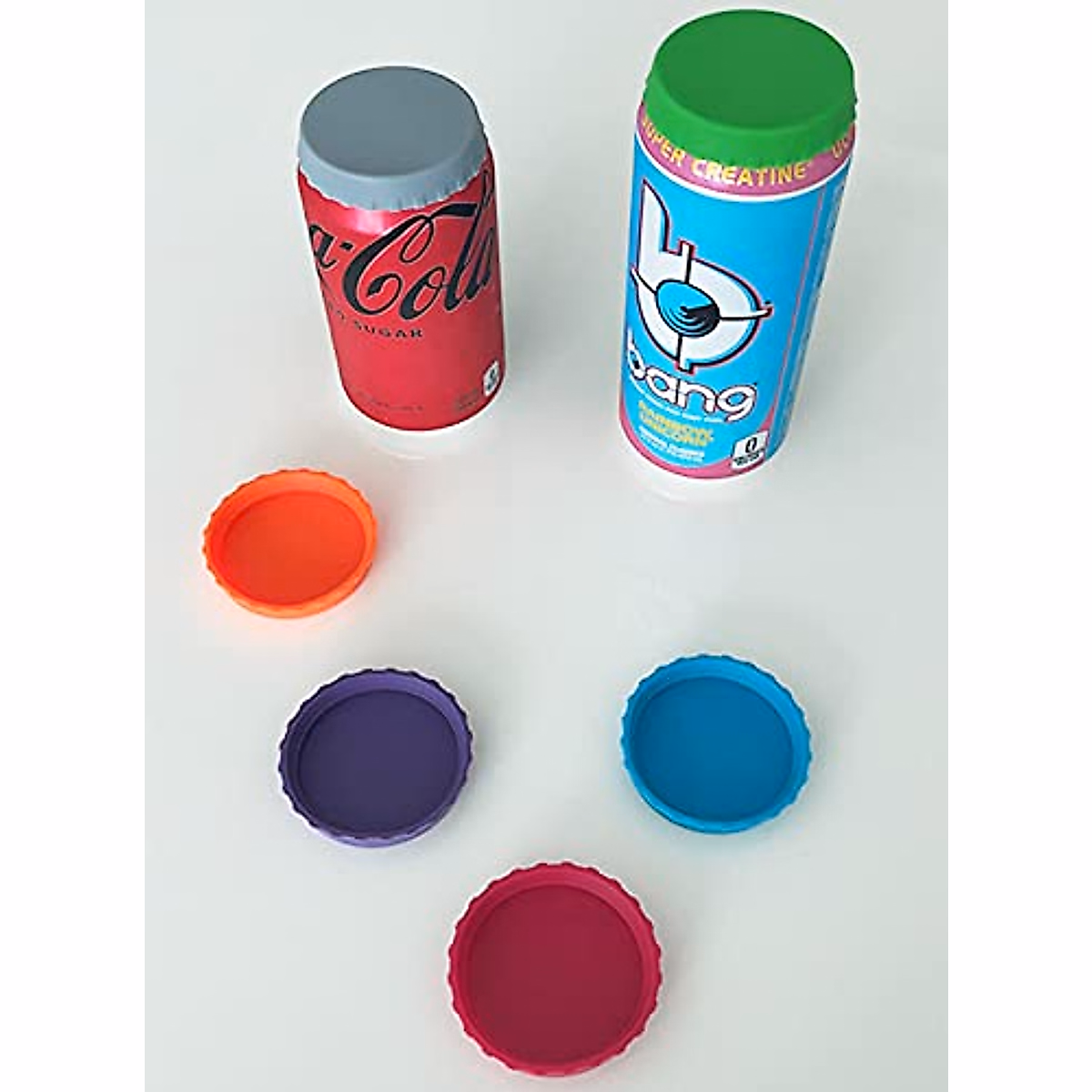 Silicone Soda Can Lids, 6 Pack BPA-Free Reusable Silicone Can Covers, Can Stopper or Protector For Soda, Beer, Drink, Juice, Coke, Beverage, Fits Standard Cans (Assorted)