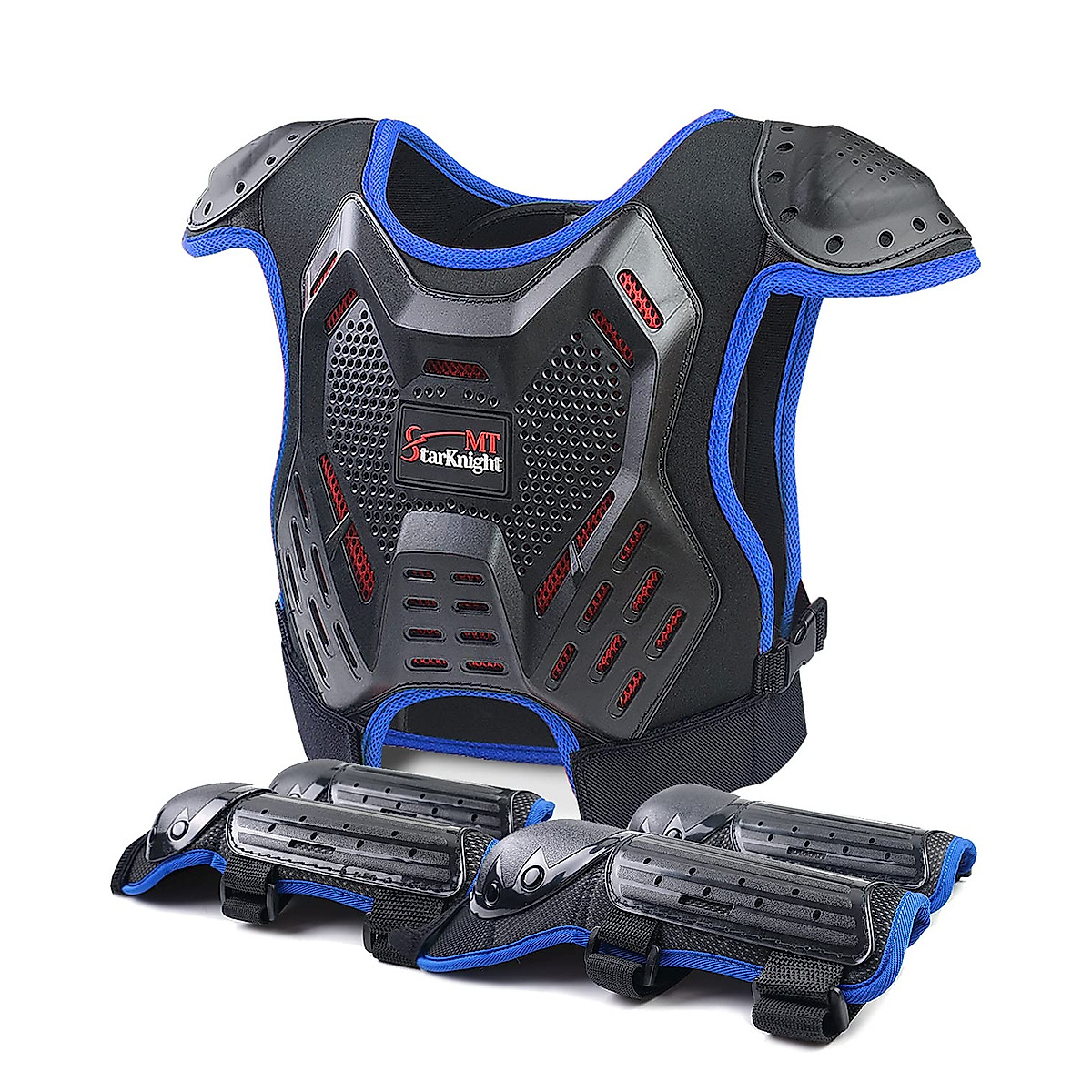 Kids Dirt Bike Gear - StarknightMT Youth Motorcycle Riding Protective Gear ATV Chest Protector Motocross Armor Suit for Boys Girls Mountain Biking Cycling, Blue