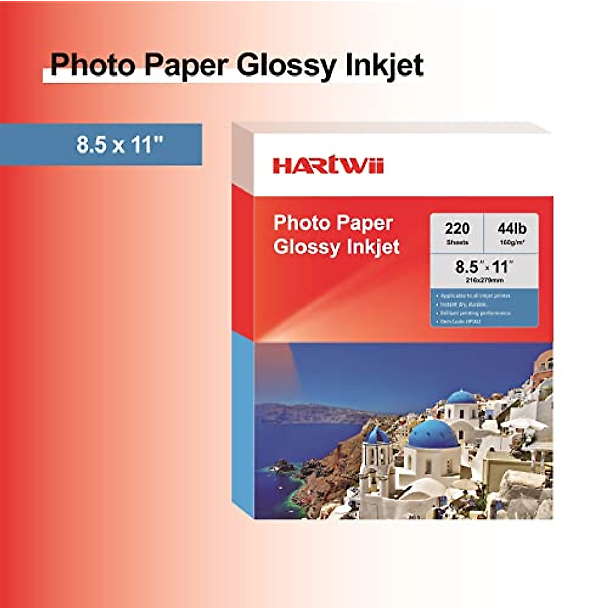 Hartwii 220 Sheets Photo Paper Glossy 8.5x11 inches and 300 Sheets 3mil Thermal Laminating Sheets 9.5x11 inches