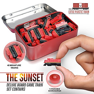 Deluxe Board Game Train Sets | Player Pieces for Ticket to Ride and Other Adult, Family, and Kids Train Board Games | Upgraded Miniatures | Complete Set of 5