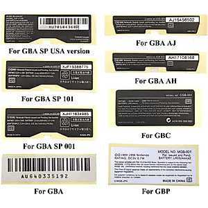 1PCS New Labels Stickers for Gameboy Advance GBA SP GBA GBC GBP Game Console Replacement (GBA SP 101)