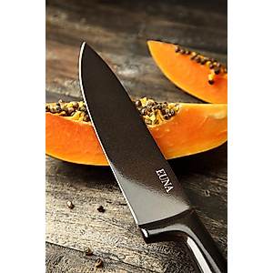 EUNA Kitchen knife set of 5, Sharp Chef Knife Set without Block Professional High Carbon Stainless Steel Cooking Knife Set with acrylic Handle and Gift Box