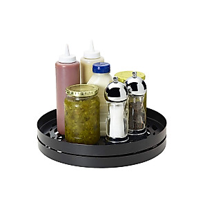 Gourmet Basics by Mikasa Haven 2-Tier Lazy Susan, Black