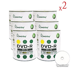 Smartbuy 1200-disc 4.7gb/120min 16x DVD-R White Top Blank Data Recordable Media Disc