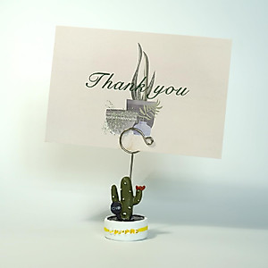 6 Pack Cute Picture Holder,Table Number Holder for Desk, Adorable Cactus Shape Desktop Ornaments Small Place Card Holder, Memo Holder Stand