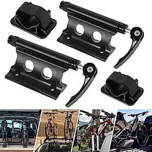 Partol Bike Block Fork Mount Universal Quick Release Fork Block Mounts Bike Rack Carrier Aluminum Alloy Bicycle Car Roof Mount Rack for Vehicles/Truck/Pickup/Trailer/Vans (Black, 2 Pack)