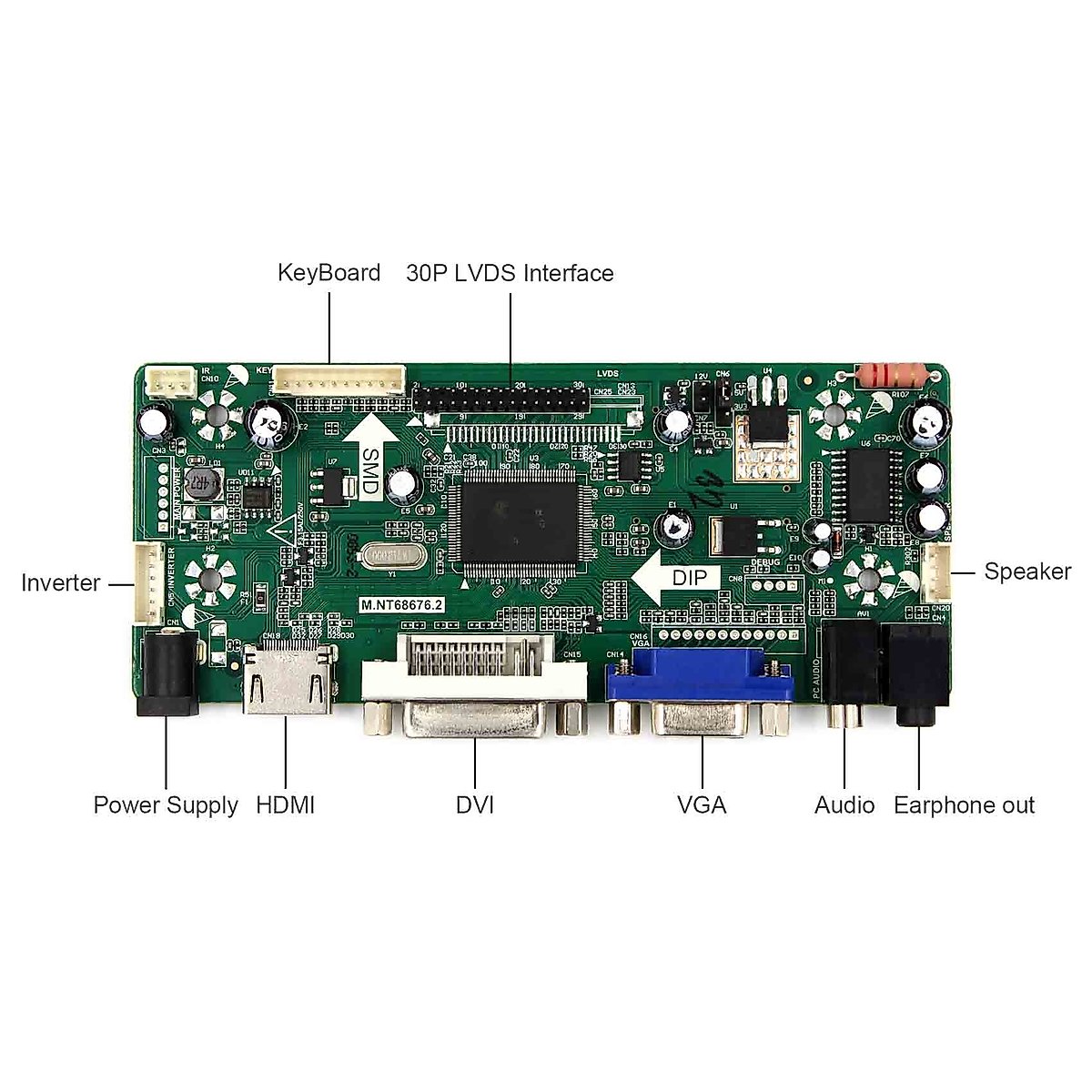 HDMI DVI VGA Audio LCD Controller Board Work for 15.6inch 1366x768 G156XW01 V3 G156BGE-L01 G156XTT01.1 LCD Screen
