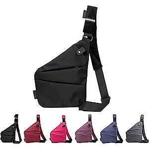 Valcen Personal Pocket Bag for Travel,Valcen Personal Pocket Bag for Men, Fashion Anti-thief Bag,Side Crossbody Backpack for Outdoor (Right Handed, Black)