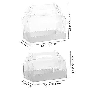 ULTECHNOVO 10pcs Box Mini Dessert Containers Clear Cake Box Plastic Dessert Containers Cupcake Carrier Cupcake Boxes Mini Cake Boxes for Cake Portions Bakery Box Dessert Storage Box Paper Cup