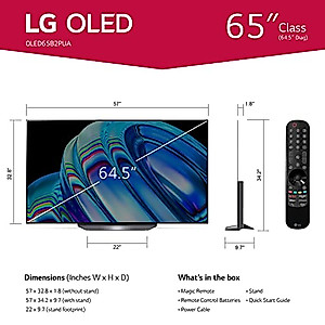 LG B2 Series 65-Inch Class OLED Smart TV OLED65B2PUA, 2022 - AI-Powered 4K, Alexa Built-in