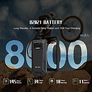 OUKITEL B2021 Unlocked Rugged Smartphone, 6GB RAM+64GB ROM(SD 256G) Rugged Cell Phone, 8000mAh Battery 5.86" HD+ IP68/69K Waterproof Phone, 4G Dual SIM Global/4 Camera/Face ID/Fingerprint/NFC/GPS