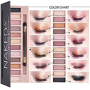 All In One Makeup Kit 12 Colors Naked Eyeshadow Palette, Makeup Brush, Buff Beige Foundation, Vibely Mascara, Liquid Lipstick, Makeup Sponge, Eyebrow Soap Kit, Winged Eyeliner Stamp, Makeup Sets for Women Full Kit (Set B)