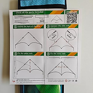 Mint's Colorful Life Delta Kite for Kids & Adults, Extremely Easy to Fly Kites with 2 Ribbons and 300ft String, Best for Beginner