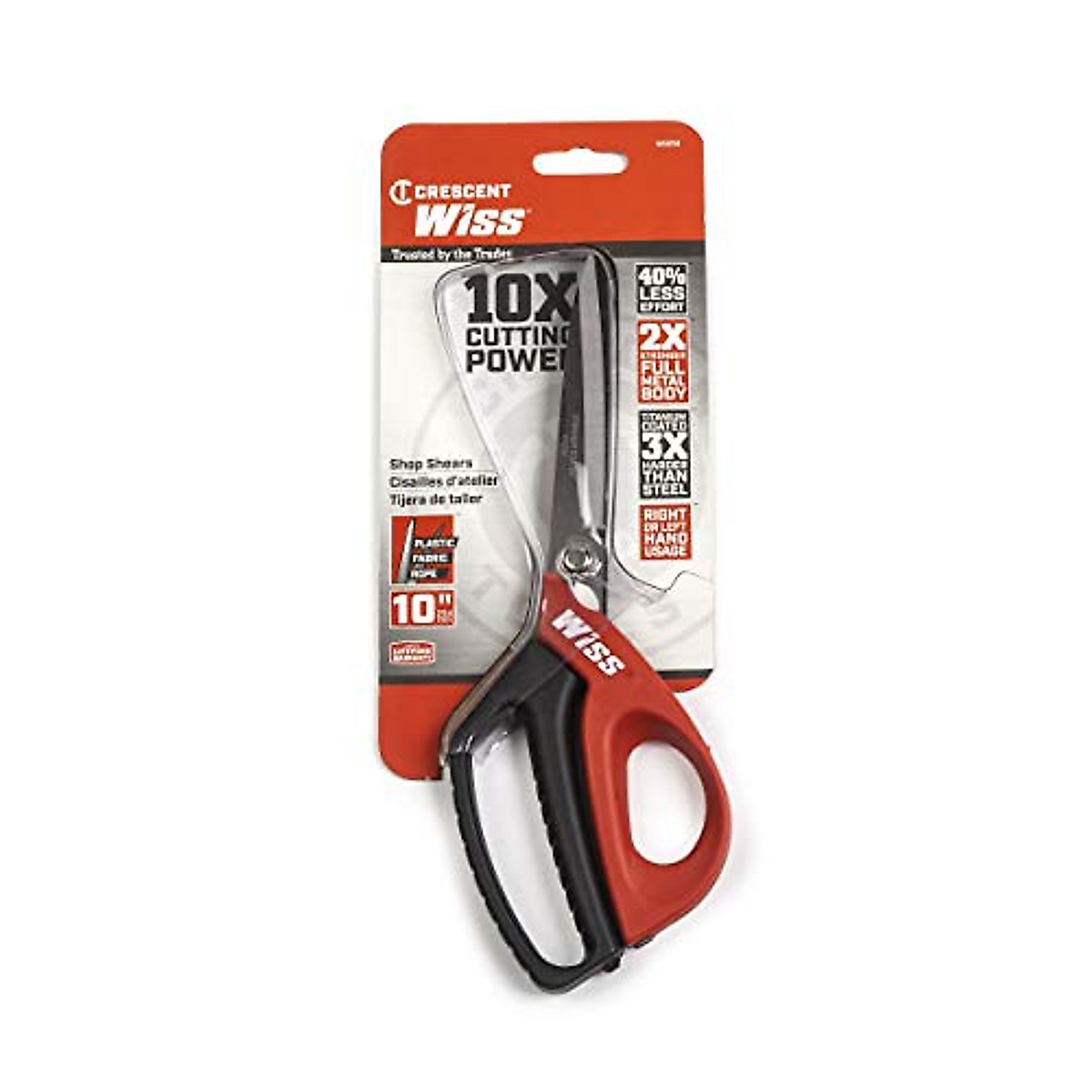 Crescent Wiss 10" Titanium Coated Shop Shears - W10TM,Black