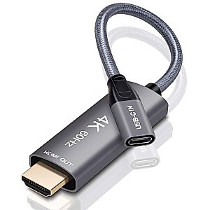 Elebase USB-C Female to HDMI Male Cable Adapter,USB Type C 3.1 Input to HDMI Output Converter,4K 60Hz USBC Thunderbolt 3 Adapter for New MacBook Pro,Mac Air,Chromebook Pixel and More