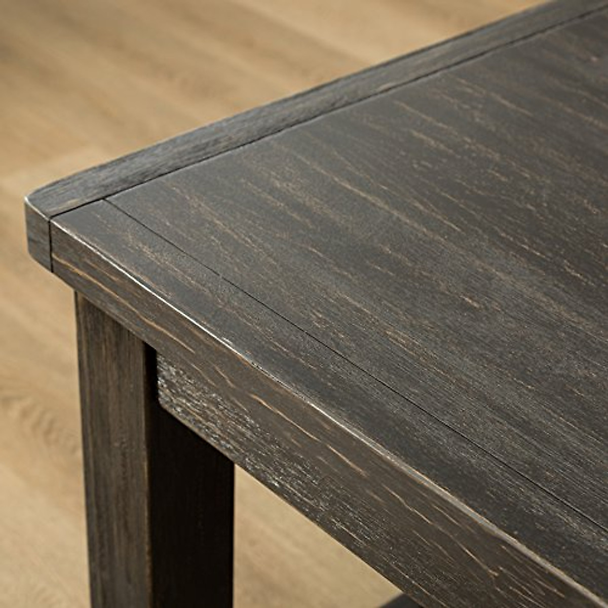 Roundhill Furniture 7 Piece Lotusville Wood Dining Table With Chairs Set, Vintage Brown