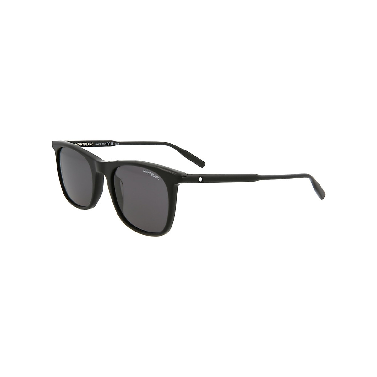 MONTBLANC Square/Rectangle Sunglasses Black Black Grey Luxury Eyewear Made In Italy Acetate Frame Designer Fashion for Everyday Luxury