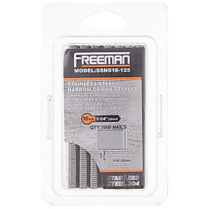 Freeman SSNS18-125 18-Gauge 1-1/4" Glue Collated Narrow Crown Staples (1000 Count)