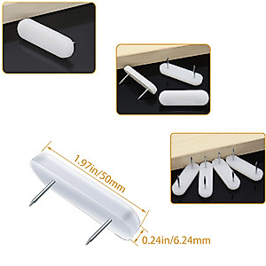 30 Pieces Bed Skirt Pins Bed Skirt Holding Pins Bed Skirt Pins or Holders Furniture Chair Leg Pins Nails Holding Pins Plastic Head Double Pins for Upholstery, Slipcovers and Bedskirts