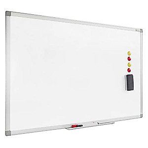 V VAB-PRO 24x36 inch Magnetic Dry Erase White Board w/ Pen Tray, Accessories & Installation Kit; Wall Mount, Aluminum Frame. for Office, Home and School- WYP1272436