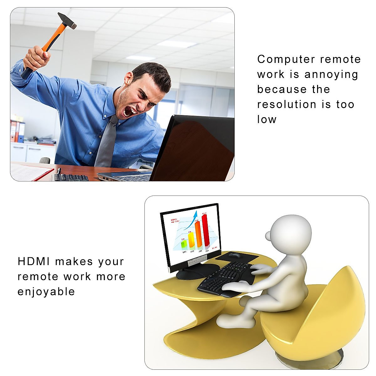 XEYOU HDMI Dummy Plug Display Emulator for Headless PC 4096x2160@60Hz, 3 Pack 4K Virtual Screen