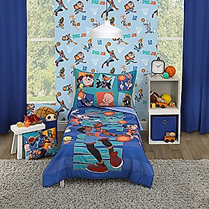 Warner Brothers Space Jam Blue, Orange and Teal Looney Tunes Super Soft Decorative Throw Pillow