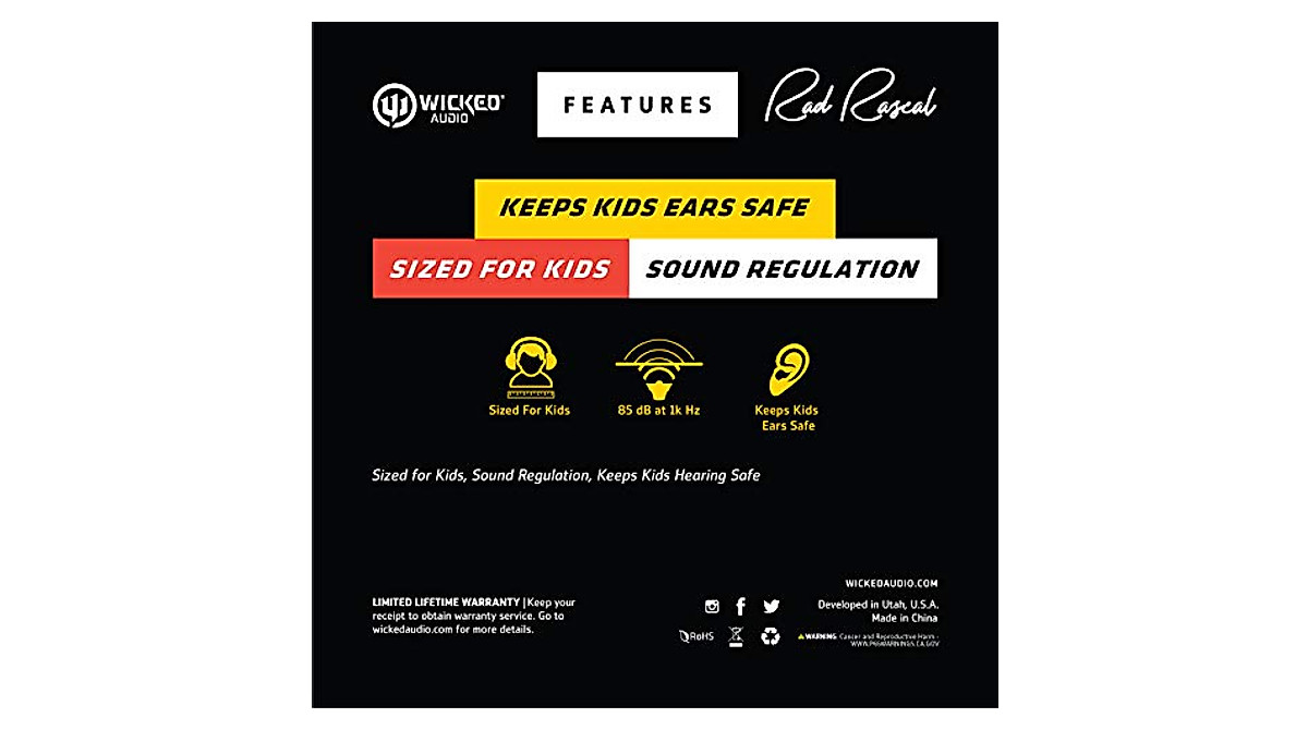 Wicked Audio Rad Rascal Kids Headphones - Safe & Fun