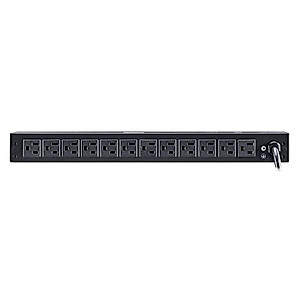 CyberPower PDU15M2F12R Metered PDU, 100-125V/15A (Derated to 12A), 14 Outlets, 1U Rackmount, 15 Foot Power Cord