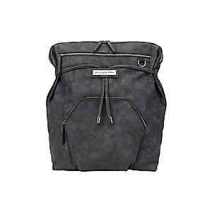 Petunia Pickle Bottom Cinch Convertible Diaper Bag Backpack for Busy Parents, Stylish, Spacious, & Secure, Fits All Essentials for Everyday Use or Travel (Midnight Leatherette)