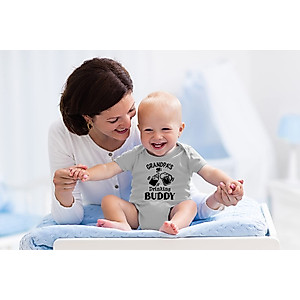 AW Fashions Grandpa's Drinking Buddy Bodysuit Funny Newborn Announcement Baby Boy Outfit Cute Girl Clothes (6 Months, Sports Grey)