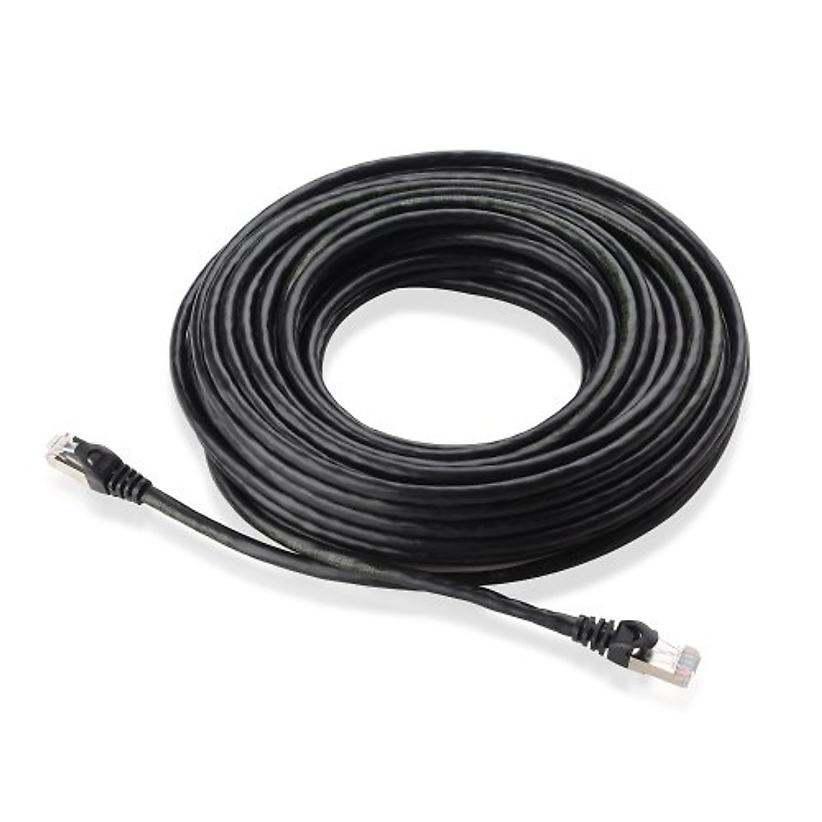 Cable Matters 10Gbps Snagless Long Shielded Cat6A Ethernet Cable 50 ft (SSTP, SFTP Shielded Ethernet Cable, Shielded Cat6 Cable, Cat 6 Shielded Network Cable) in Black