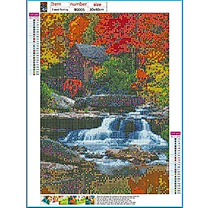 GLT.ETL Diamond Art Painting Kit for Adults & Kids 5D Dots Waterfall Full Drill Round Gem Jewel Nature Water Wheel Fall Picture Wall Home Decoration (11.8 x 15.7 inch)…