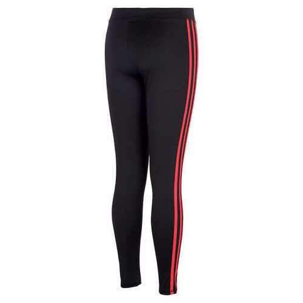 Adidas Kids Girls' Performance Tight Three Stripe Leggings - L - Black/Pink Text