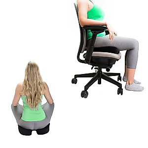 JUWENIN,Coccyx Orthopedic Comfy Pro Memory Foam Seat Cushion for for Home Office Desk Chairs, Auto Seats, Sports Stadium Seats (Black)