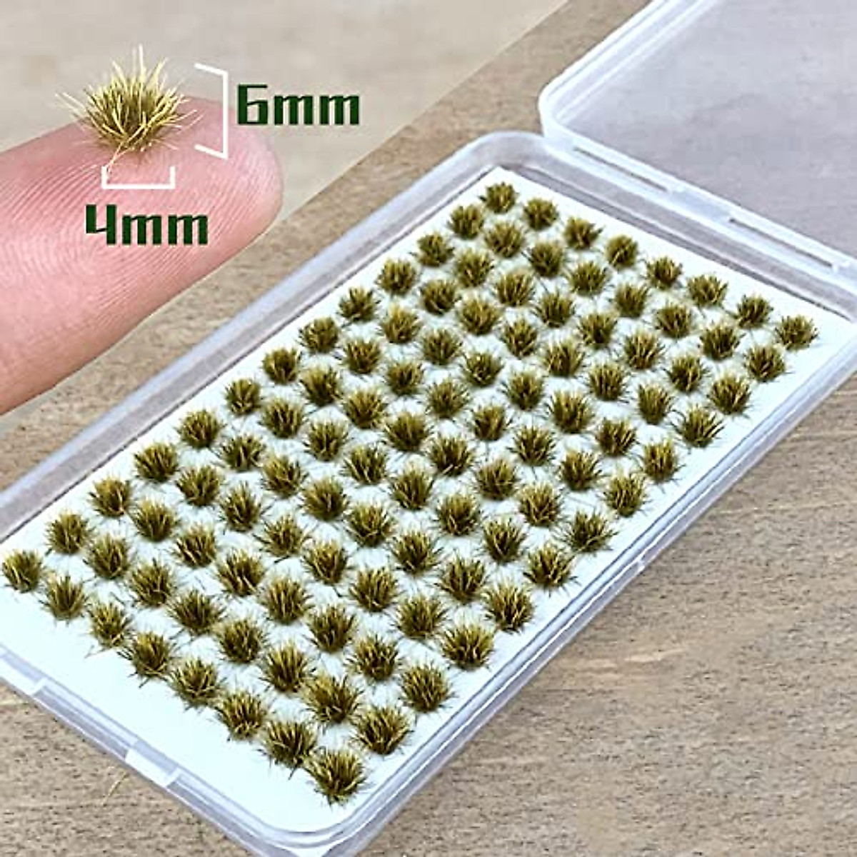 208 Pcs Static Grass Model Grass Tufts Railway Artificial Grass Miniature Grass Tuft Terrain Kit for DIY Model Railway Fairy Garden Diorama Scenery (Set B)