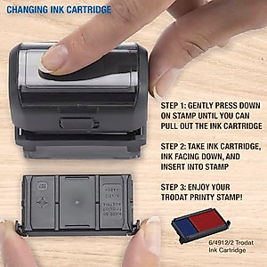 Trodat Printy 4912 Self Inking Pastel Blue Do it Yourself (DIY) 4 line Personalized Custom Message or Address Stamp kit with Black Ink, Impression Size: 3/4” x 1-7/8” inch