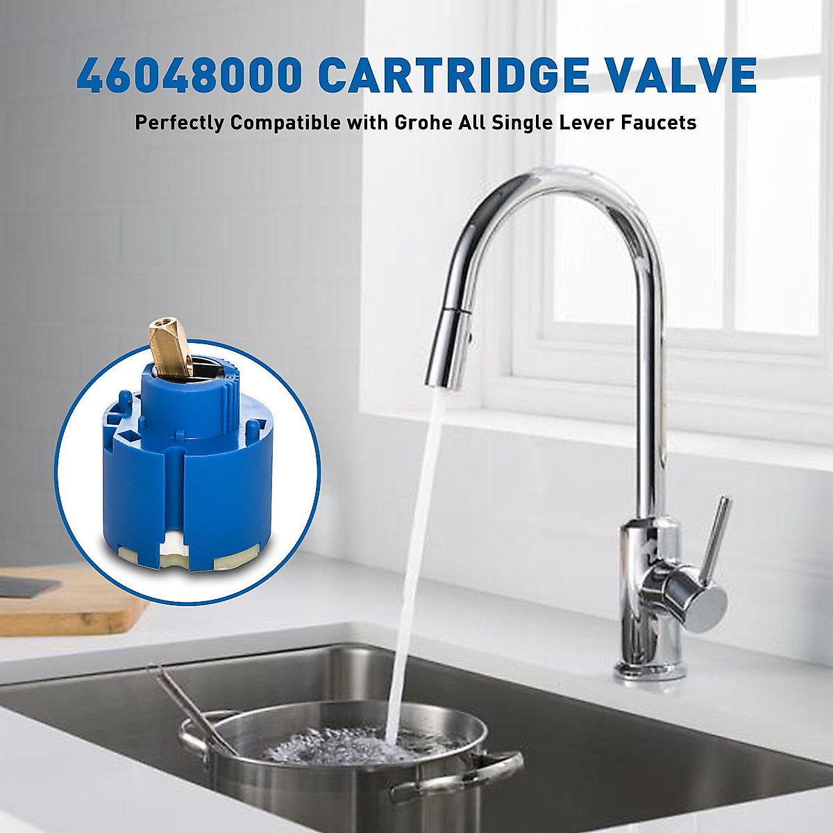 Replacement for Grohe 46048000 Single Handle Mixing Valve ceramic Cartridge 46 mm