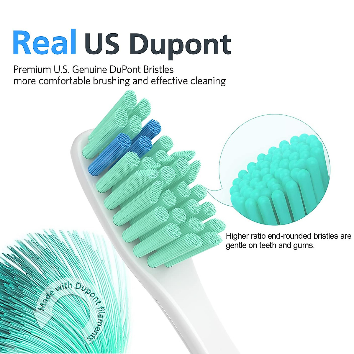 Senyum Replacement Toothbrush Heads Compatible with Philips sonicare E-Series, Replacement Brush Heads Come with Caps, 6 Pack