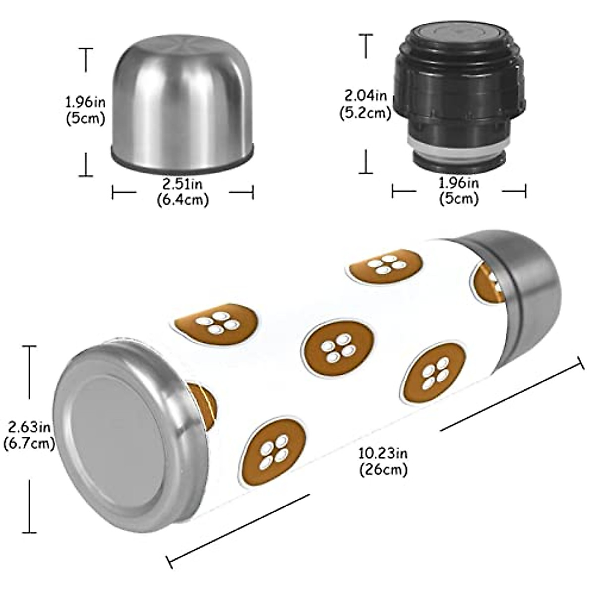 Stainless Steel Leather Vacuum Insulated Mug Christmas Cookies Thermos Water Bottle for Hot and Cold Drinks Kids Adults 16 Oz