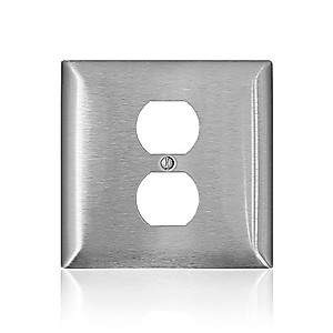 Leviton SS748-40 C-Series 2-Gang 1 Duplex, Type 302/304 Stainless Steel