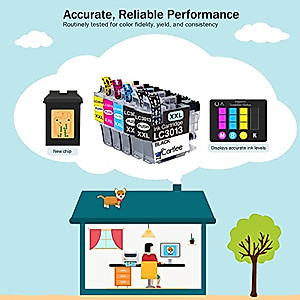 Cartlee 5 Set compatible High Yield Ink Cartridges Replacement for Brother LC3013 LC-3013 for MFC-J491DW MFC-J497DW MFC-J895DW MFC-J690DW Inkjet printers (2 Black, 1 Cyan, 1 Magenta, 1 Yellow) LC 3013