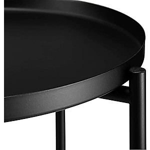 okugafit Outdoor Side Table, Patio Table, Small Outdoor Table for Patio Living Room Bedroom Balcony-Black